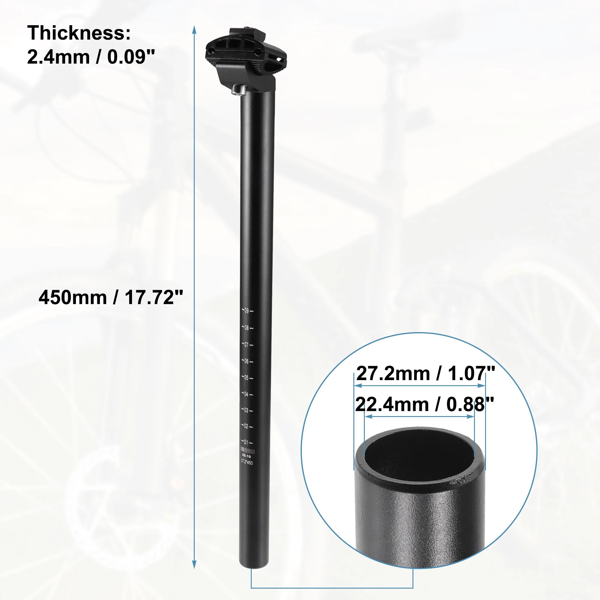 Седельный штырь X Autohaux 27.2x450mm, черный
