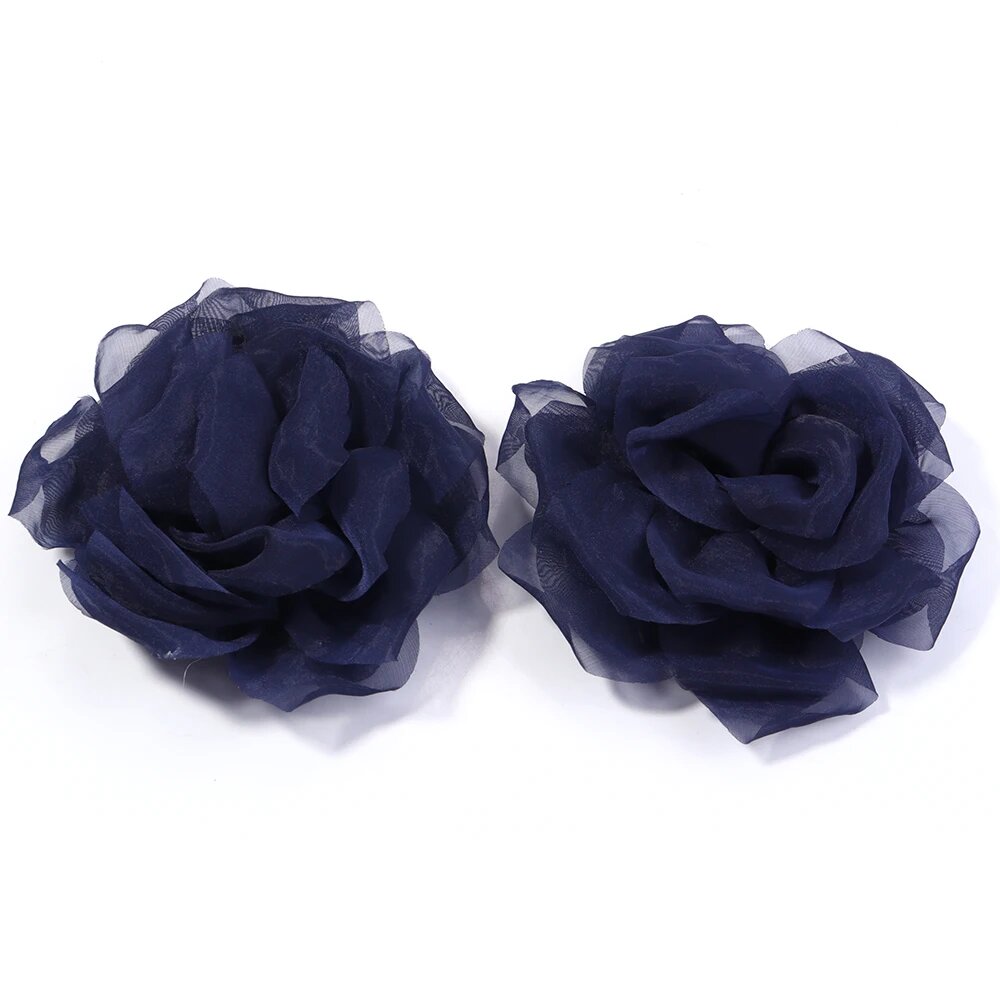 2 шт./лот 10 см сетчатая шифоновая ткань ручной работы искусственный цветок для украшения свадебного платья, шляпы