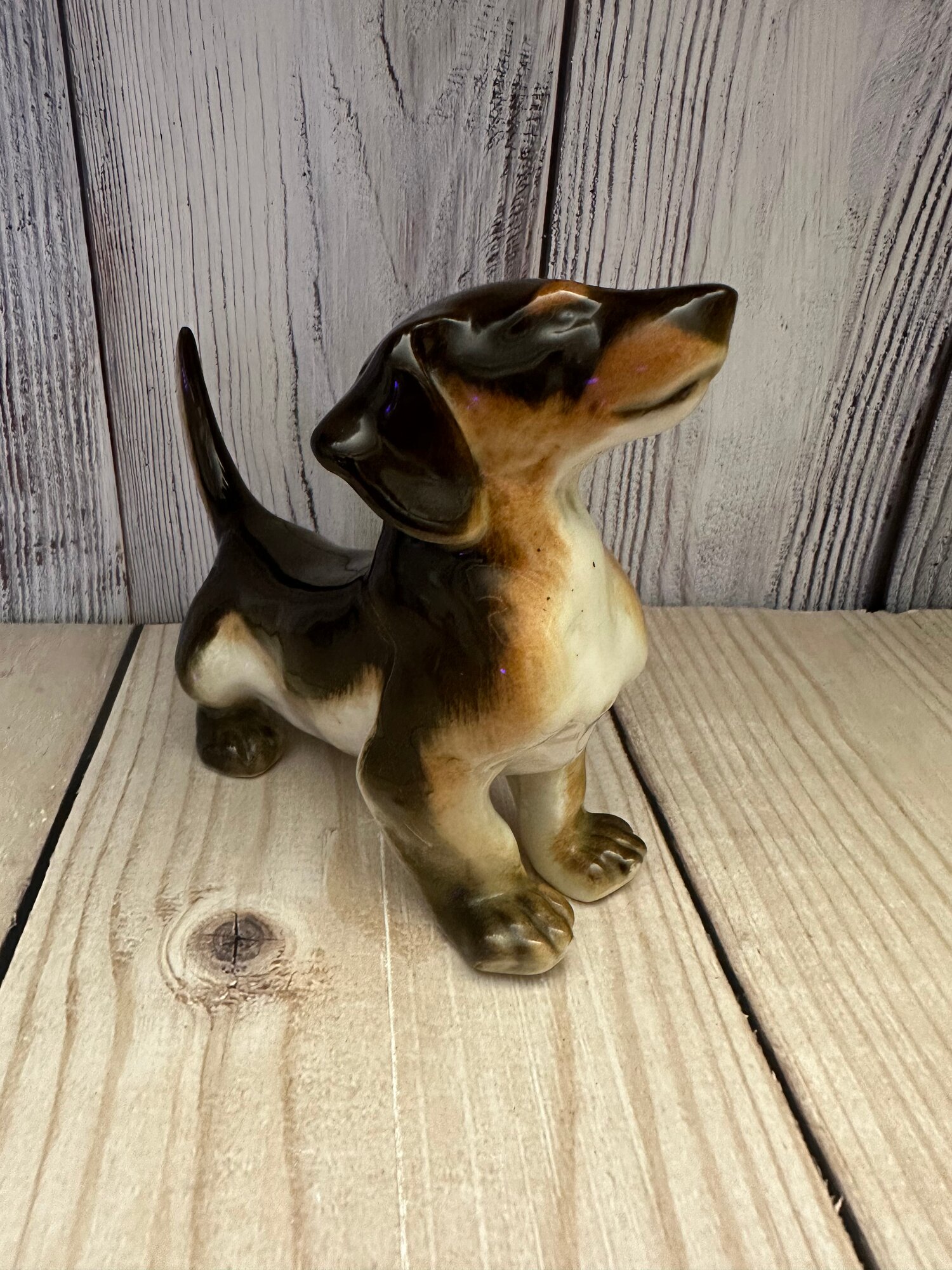 Статуэтка Такса Фарфор Лфз 70 годы автор Б. Воробьев винтаж Шикарная