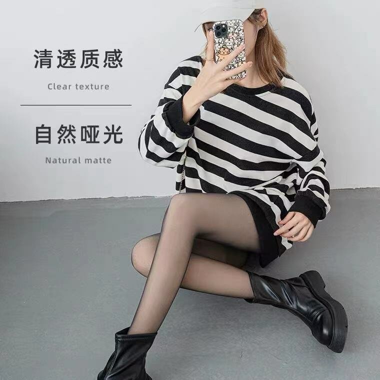 Новые женские колготки осень-зима 2025 года с натуральной флисовой подкладкой, эффектом «второй кожи», двойной слой, утолщенные.