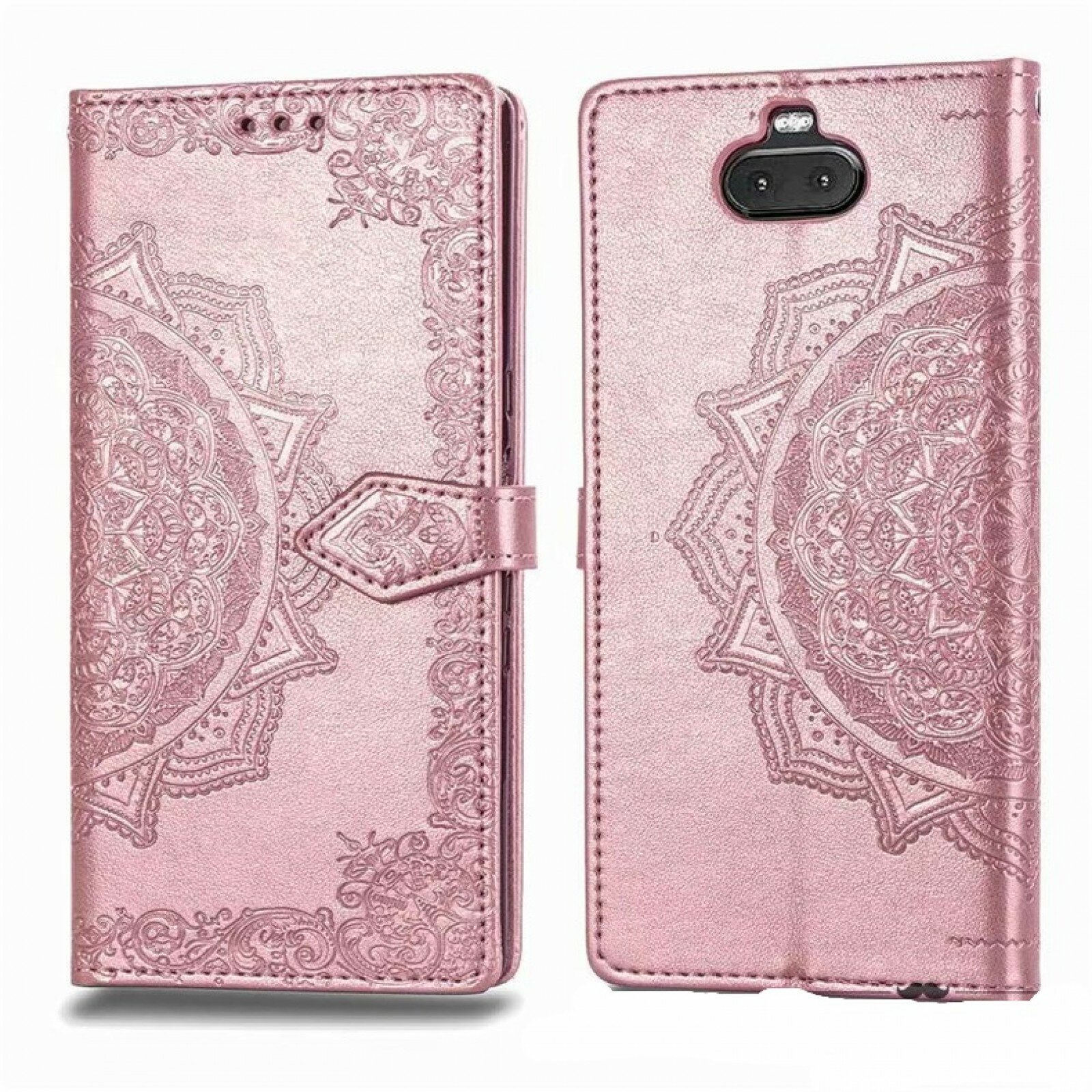 Чехол-книжка MyPads для Sony Xperia 10 Plus розовый с загадочными узорами женский детский