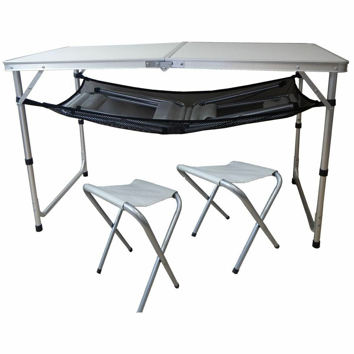 Складной кемпинговый стол Royokamp Oxford + 4 табурета, Decathlon, Цвет: Серебряный