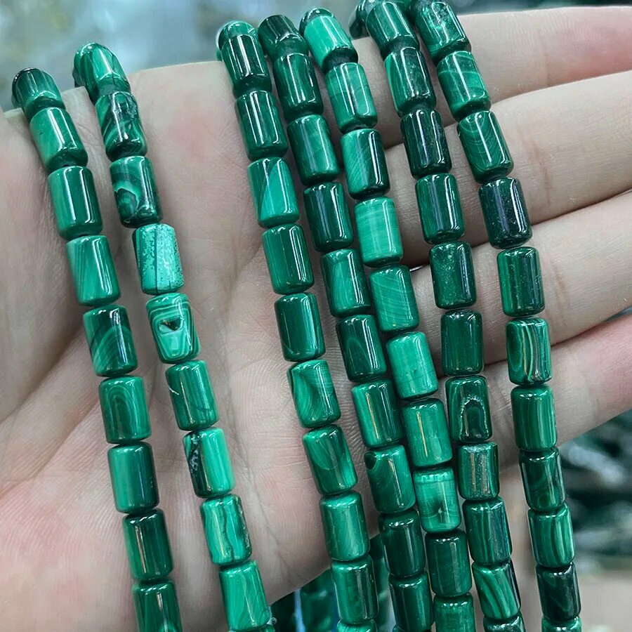 Малахитовые бусины AVANKY 6x10 мм