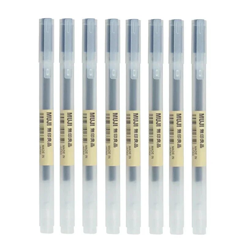 8 шт. Гелевые ручки MUJI черные, 0.5 мм
