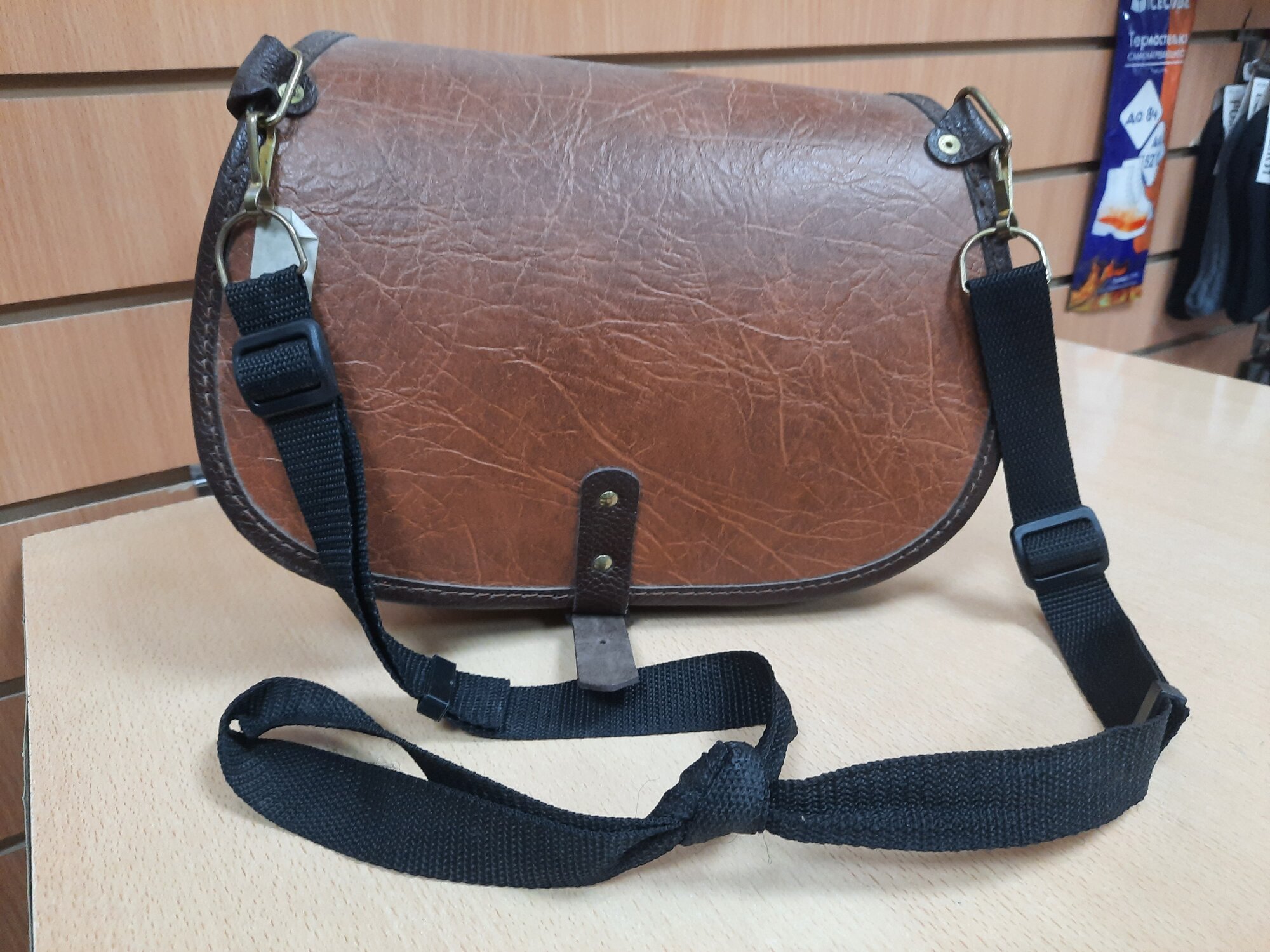 Охотниччья сумка ягдташ хольстер-эконом, натуральная кожа, цвет коричневый