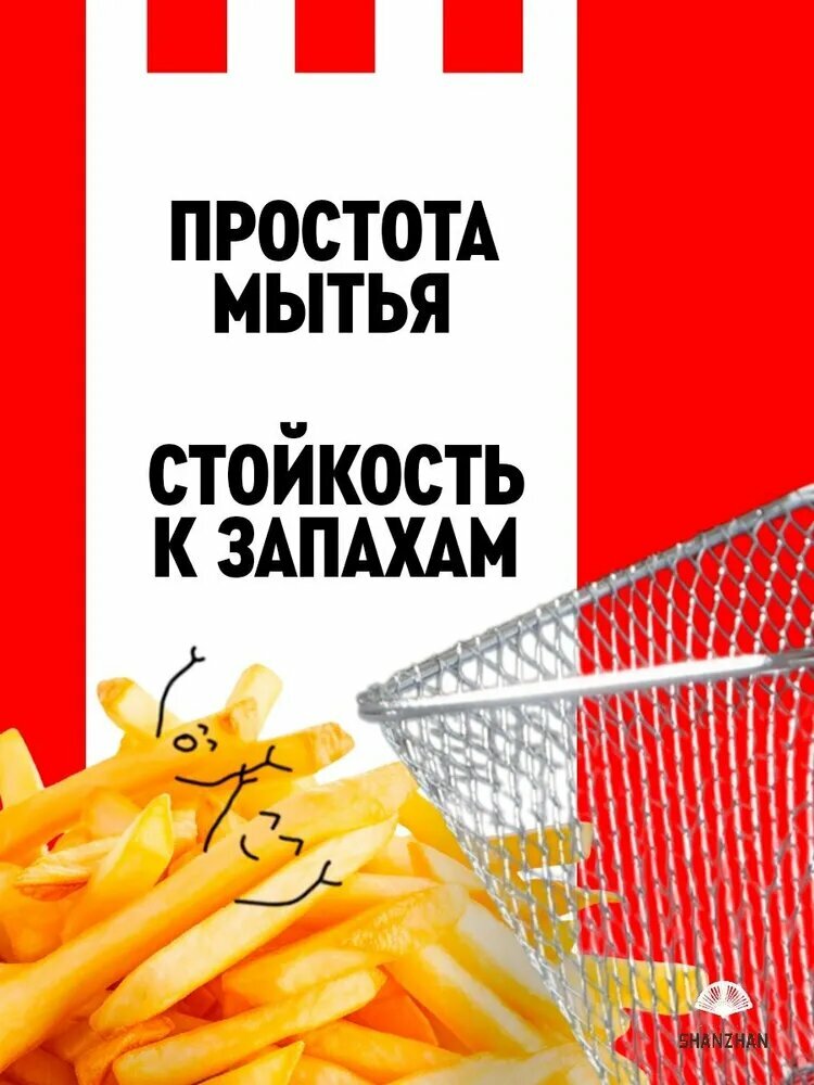 Корзина для сервировки, металлическая 10x8 см, для подачи закусок и картофеля фри — фото 1