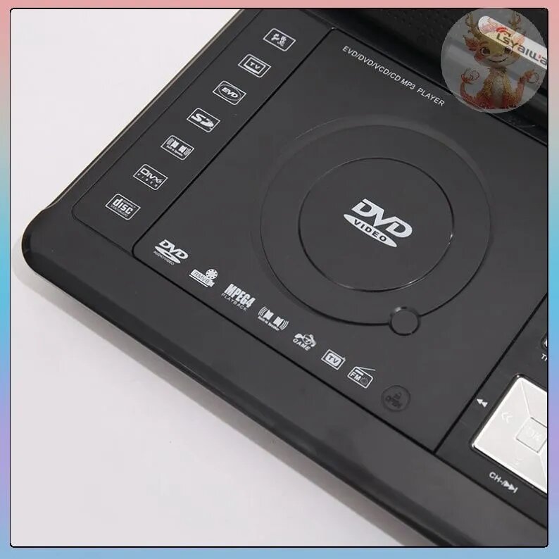 Портативный DVD-плеер LSYAILA с экраном, поддержкой MPEG5, EVD/DVD Player, черный — фото 1