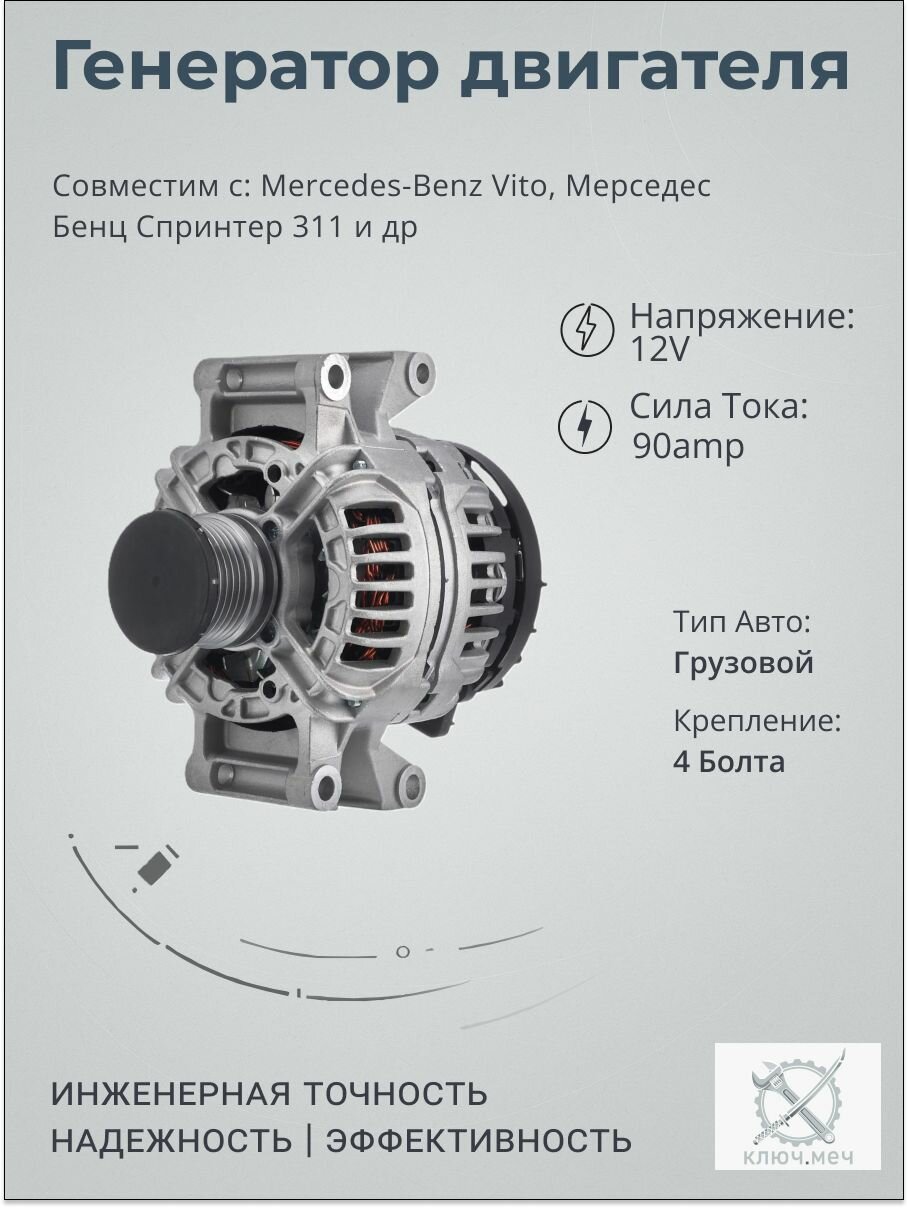 Генератор для фургона Mercedes-Benz Vito, Мерседес Спринтер