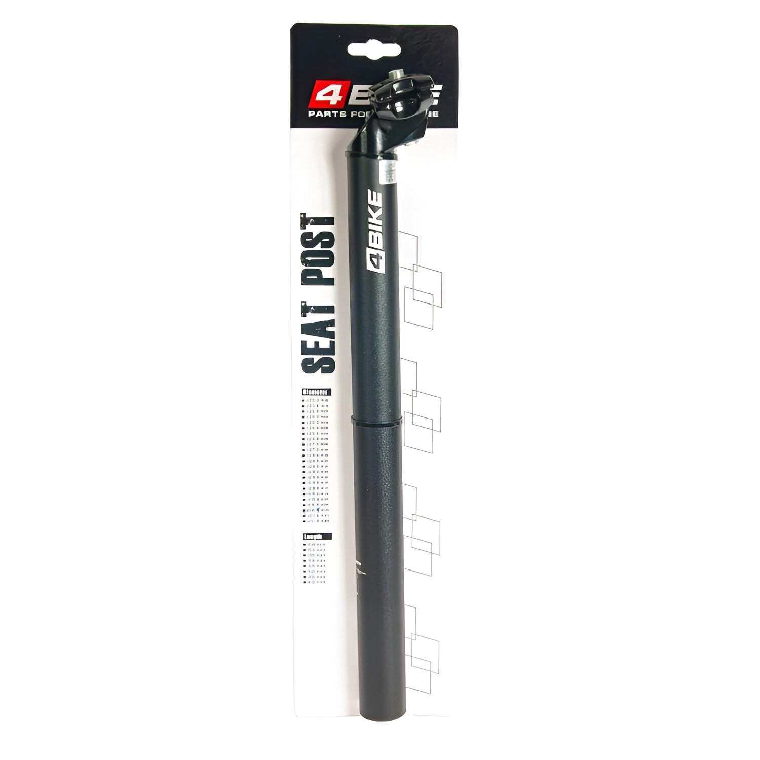 Штырь подседельный 4BIKE SP-C207 диаметр 30.9, высота 400 мм, чёрный