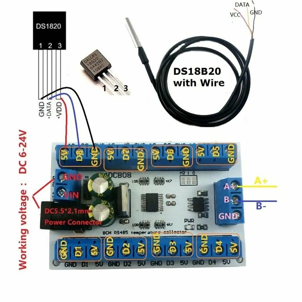 Термоплата с датчиками и MODBUS RTU — фото 1