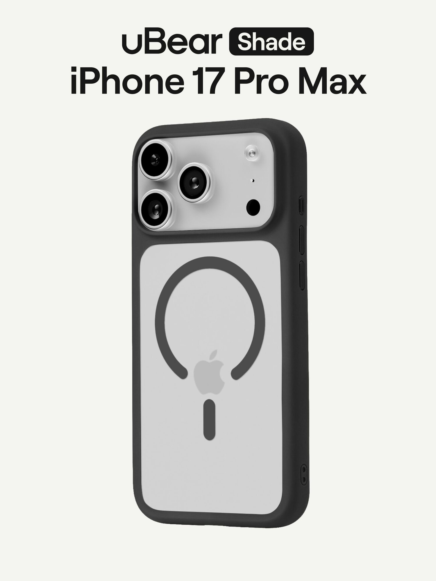 Чехол на iPhone 17 Pro Max uBear Shade Case, магнитный, цвет: черный