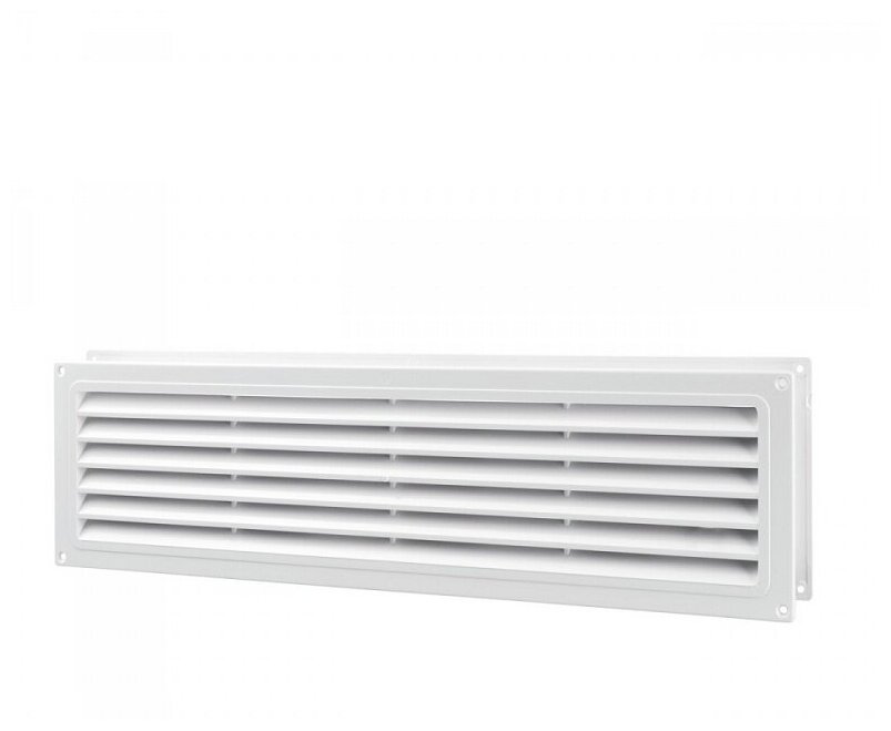 Вентиляционная решётка VENTS МВ350, врезная, белая, пластик, 334x130 мм