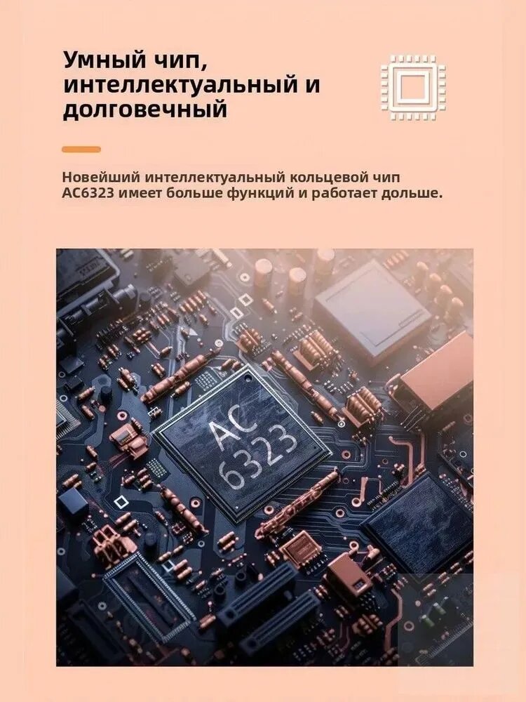 Умное кольцо для мониторинга сна, пульса и кислорода в крови, размер #17-23, с функцией удаленной камеры — фото 1