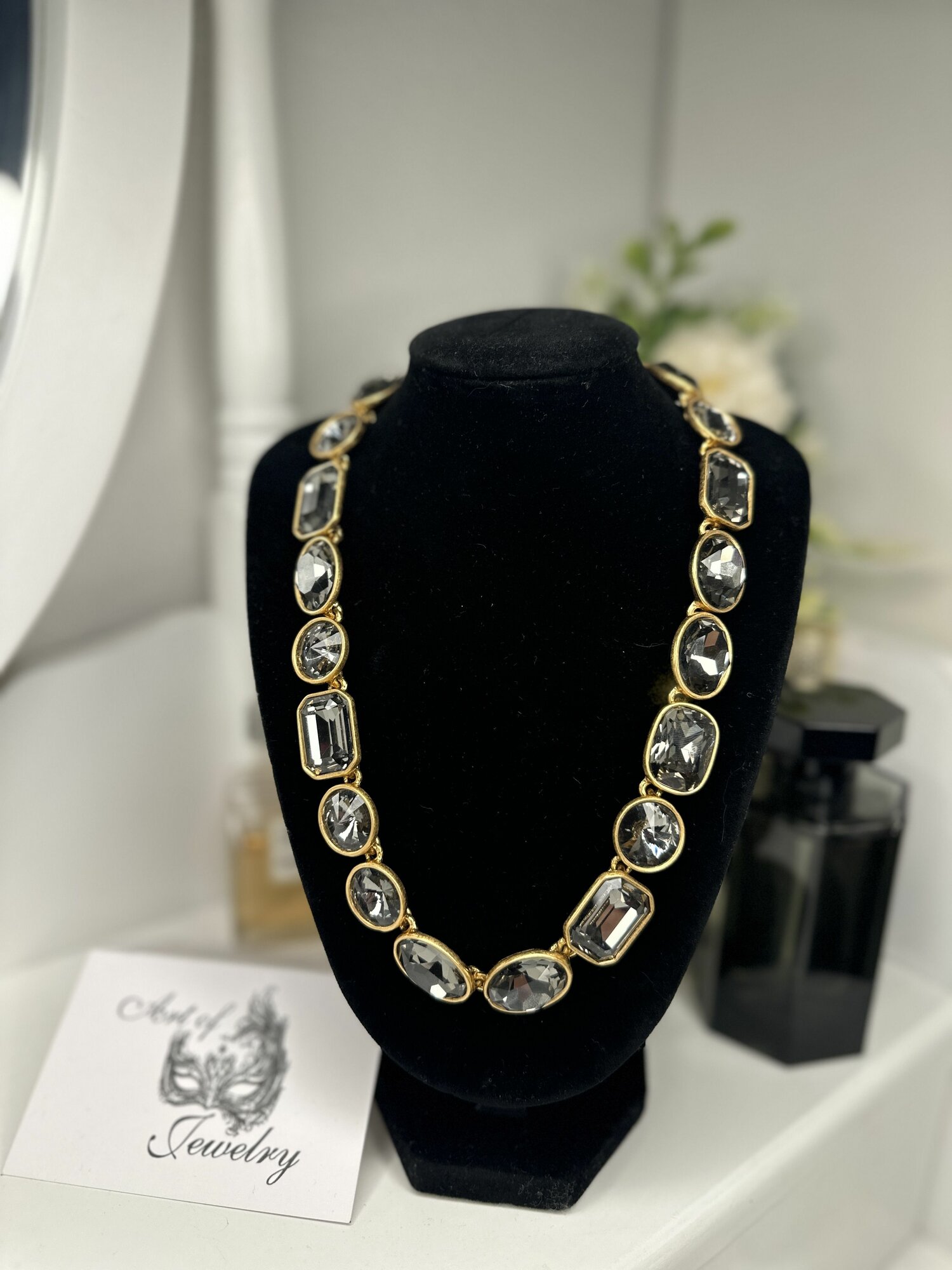 Колье, искусственный камень, кристалл