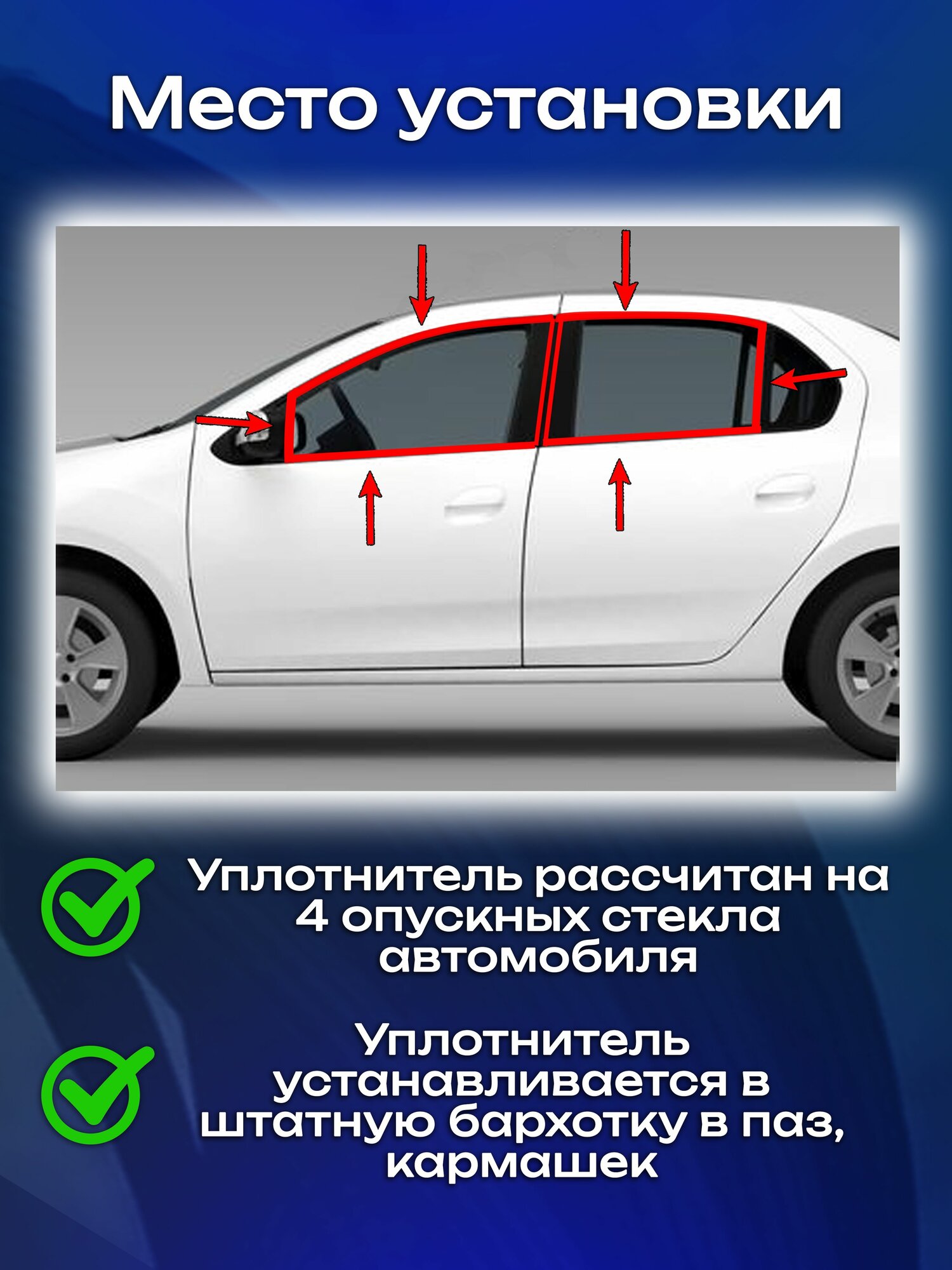 Вставка в уплотнитель бархотки стекла автомобиля Nissan Note E12 рестайлинг (2016-2020)/ Ниссан Ноте E12 рестайлинг