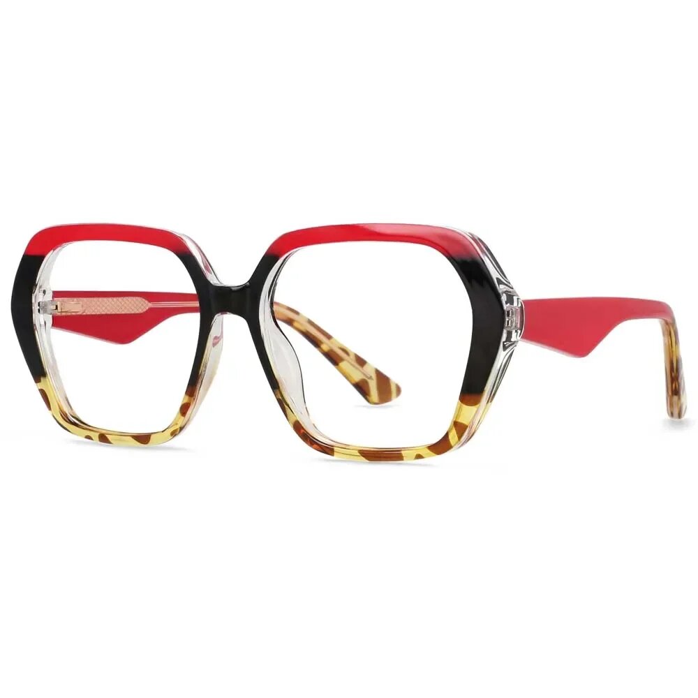 Квадратные очки для чтения C4RedBlackAmber, красный