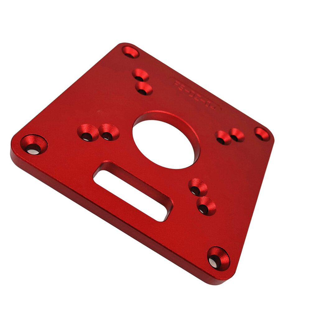 Пластина вставная для фрезерного стола, алюминиевая, красная, универсальная, откидная.