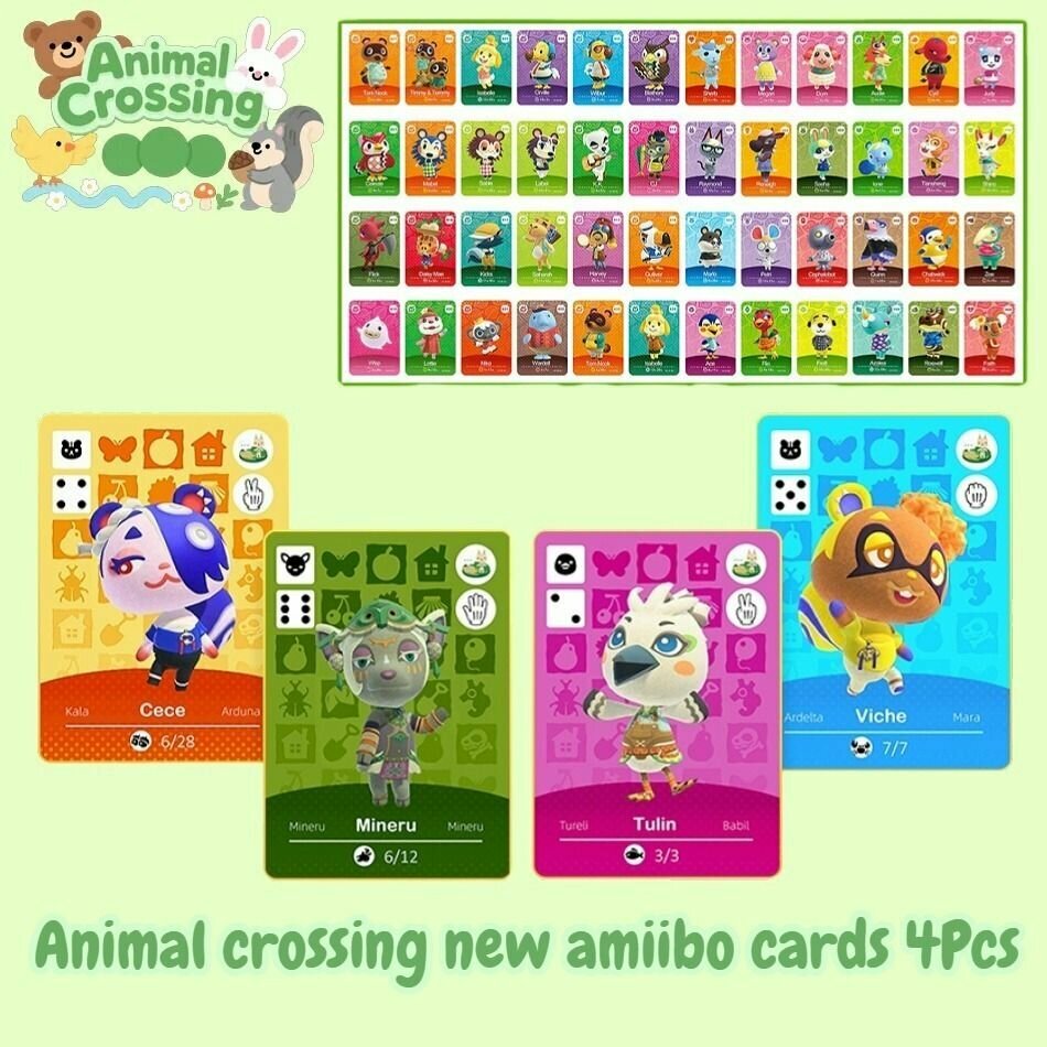 Амибо карты Animal Crossing Серия 1-5 Cece Mineru Tulin Viche New Horizons DLC Happy Home Paradise
