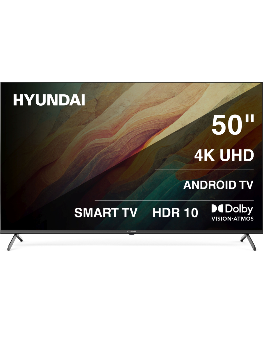 Телевизор Hyundai H-LED50BU7009 50" LED, 4K Ultra HD, черный, смарт ТВ, Android TV