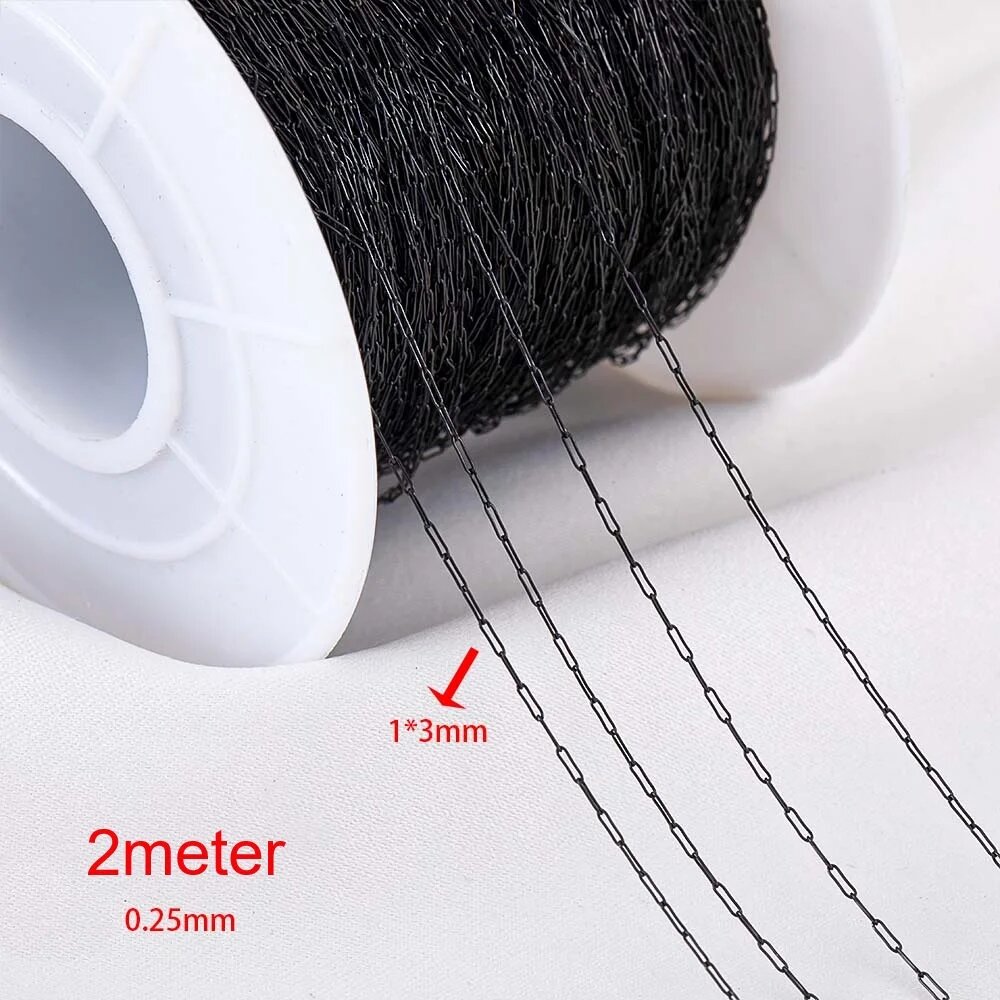 MINGXUAN Черная цепочка из нержавеющей стали 1 метр для рукоделия 2.5mm 2meter
