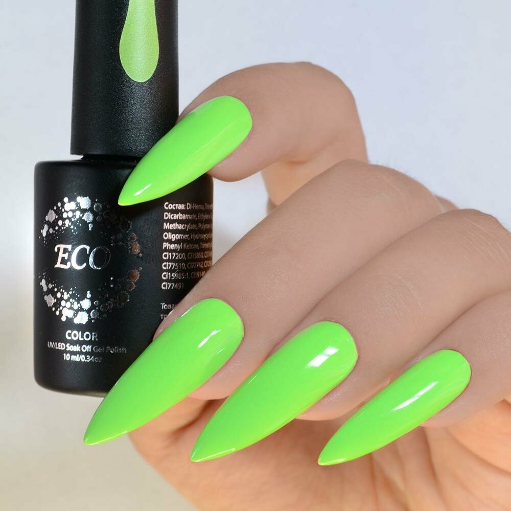 Неоновый гель-лак ECO Professional №160, для ногтей, без блёсток и перламутра