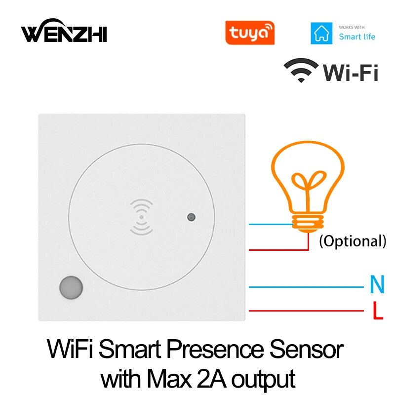 Датчик движения для света Tuya Smart Life 220V WiFi 86 Wall Mount