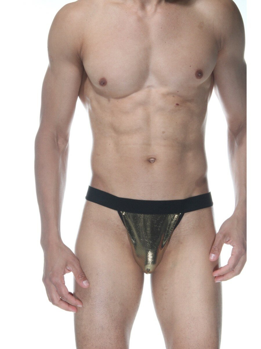 Мужские трусы стринги золотистые Don Moris DM102135 полиэстр/эластан L (48)