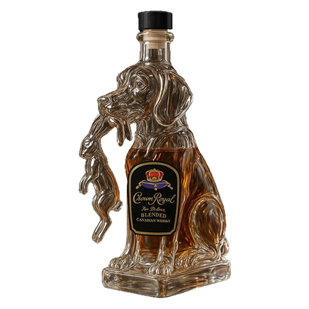 Декантер Crown Royal в форме собаки с зайцем 0.32 л для виски — фото 1