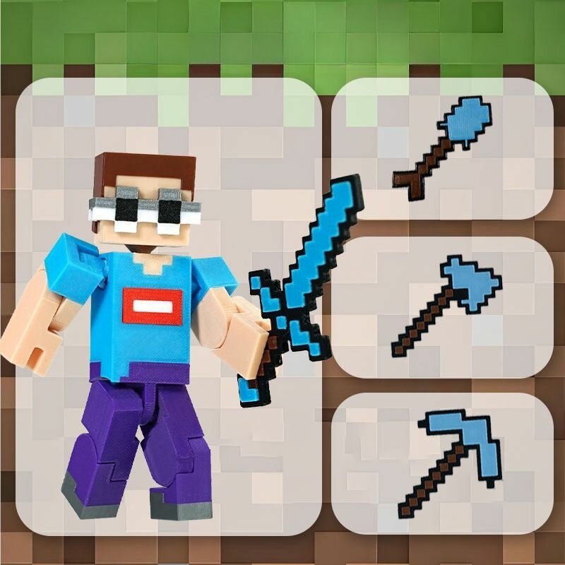 3D Фигурка подвижная Майнкрафт Дрим Minecraft Dream, игровая атрибутика, игрушка подарок для геймера