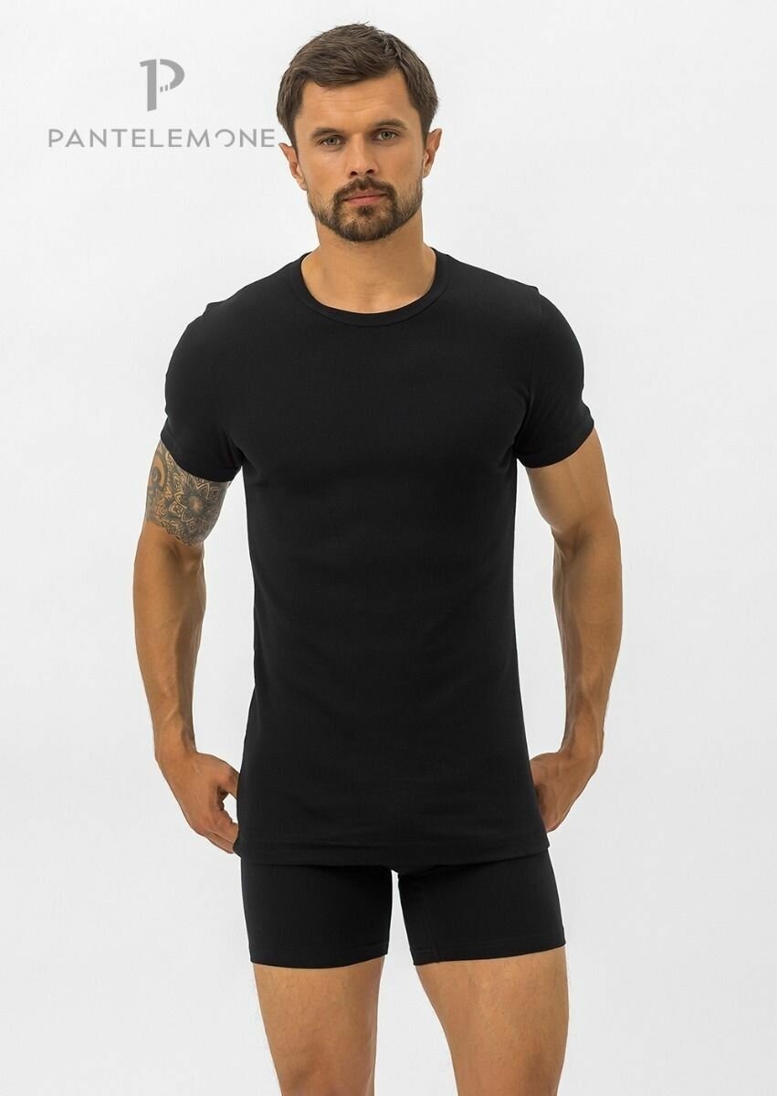 Футболка мужская с коротким рукавом Pantelemone MF-003, черная (56)