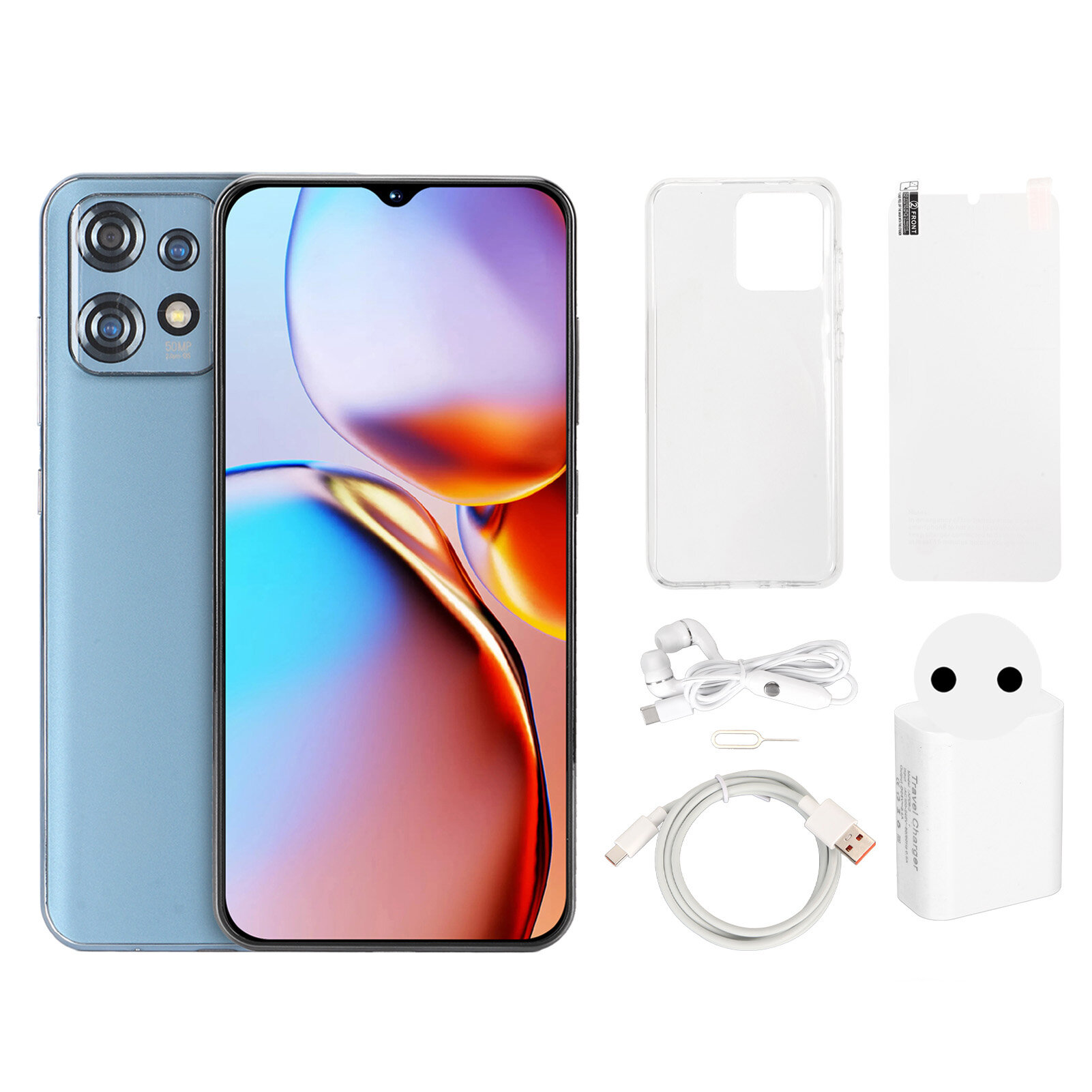 Смартфоны с разблокировкой 4G: 6800mAh, 8/256 ГБ, камеры 16+32 Мп, 100240В, 2.4G/5G WiFi, два слота,