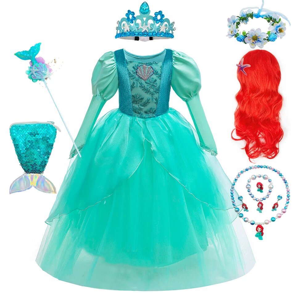 Платье русалки оllobebe для девочек 3-10 лет 5-6T Tag-130, Dress Sets 01