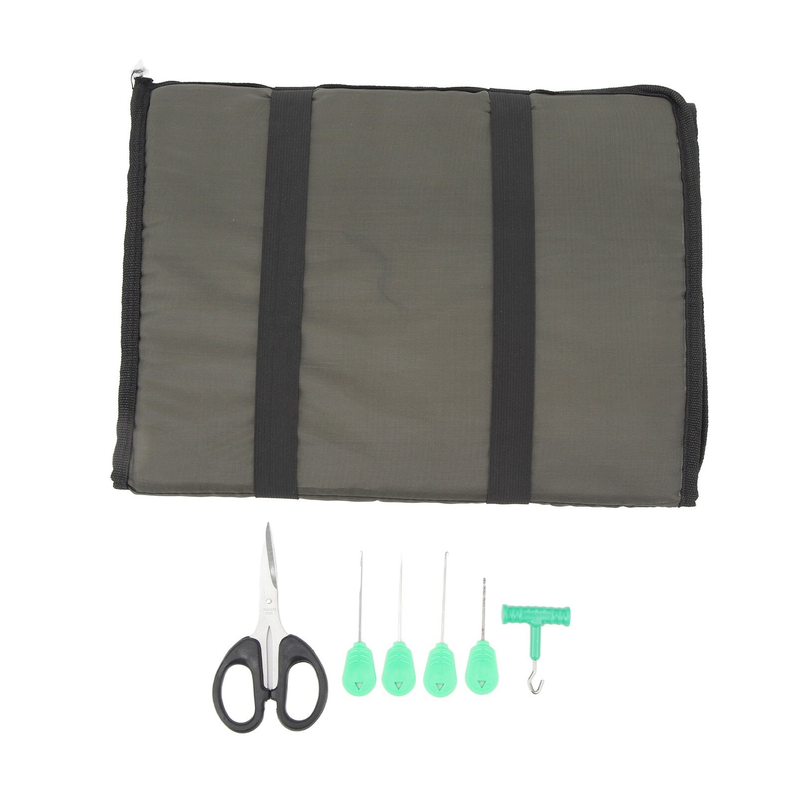 Комплект мата для рыбалки: складной мягкий мат с иглами для наживки, узловыделителем и ножницами для