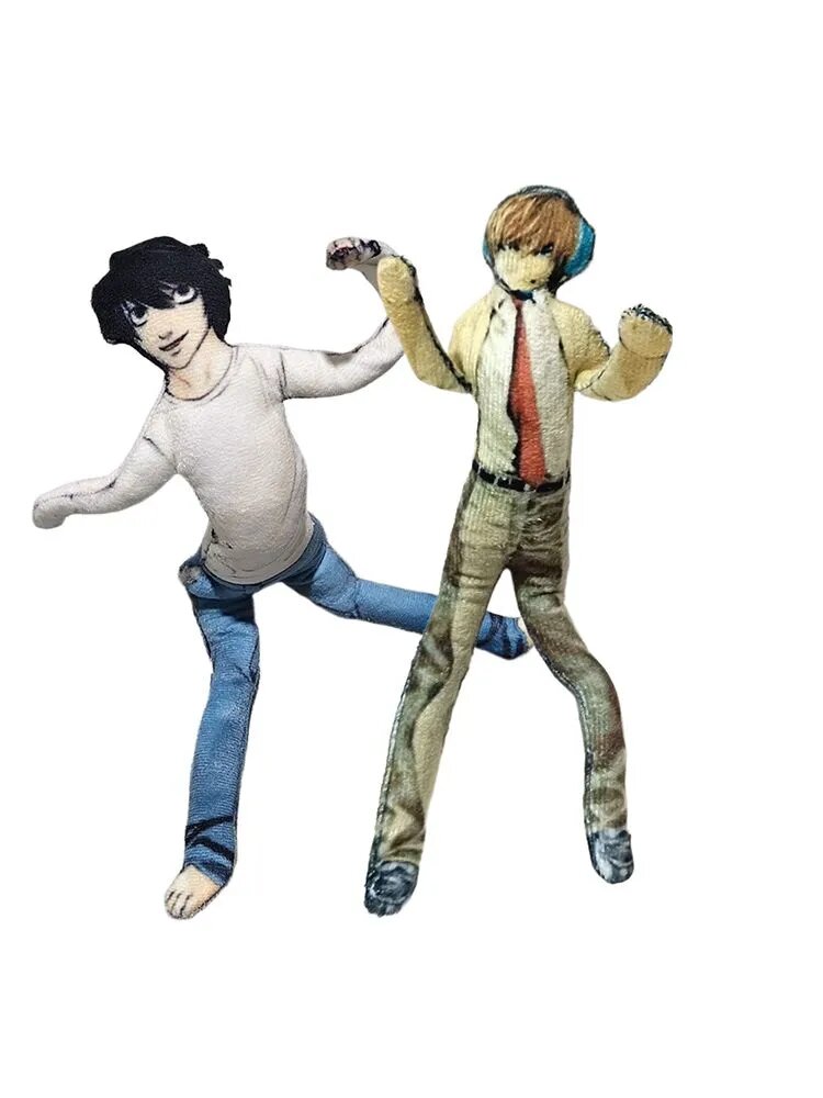 Мягкая игрушка Эл Лоулайт, Фигурка Тетрадь смерти Лайт Ягами /Death Note Yagami Light, L Lawliet figure Abstract Plush Toy Mouse Dry Doll (28см,2 шт.) Подарки для болельщиков