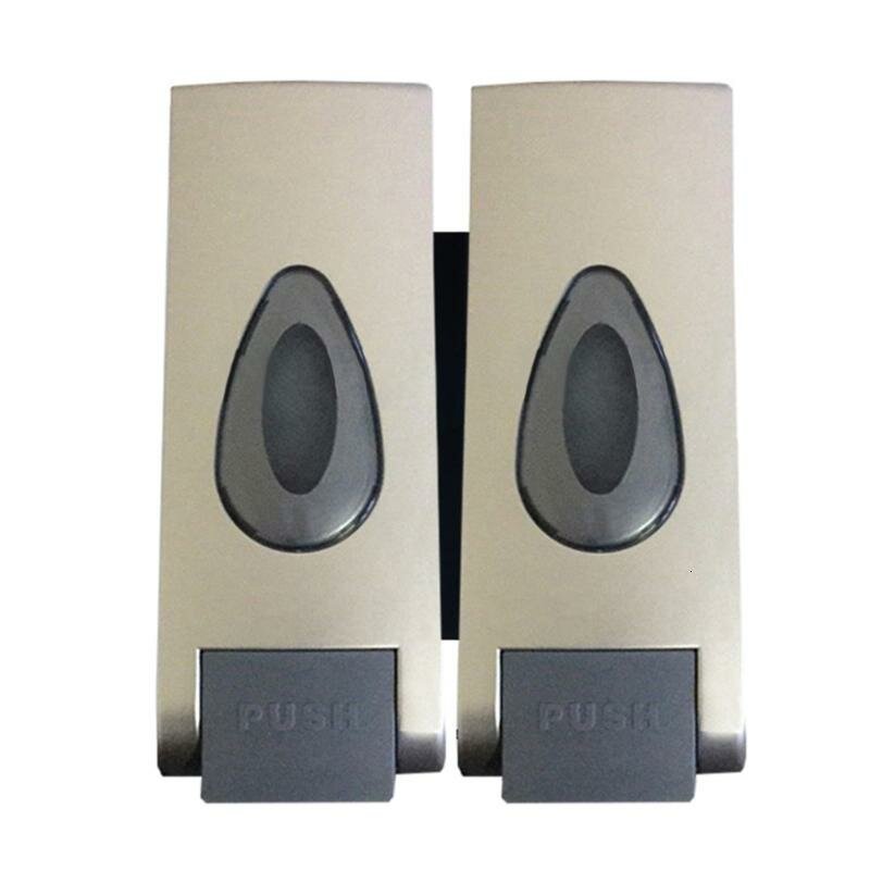 Ручной дозатор мыла для ванны-серебристый-двойная головка