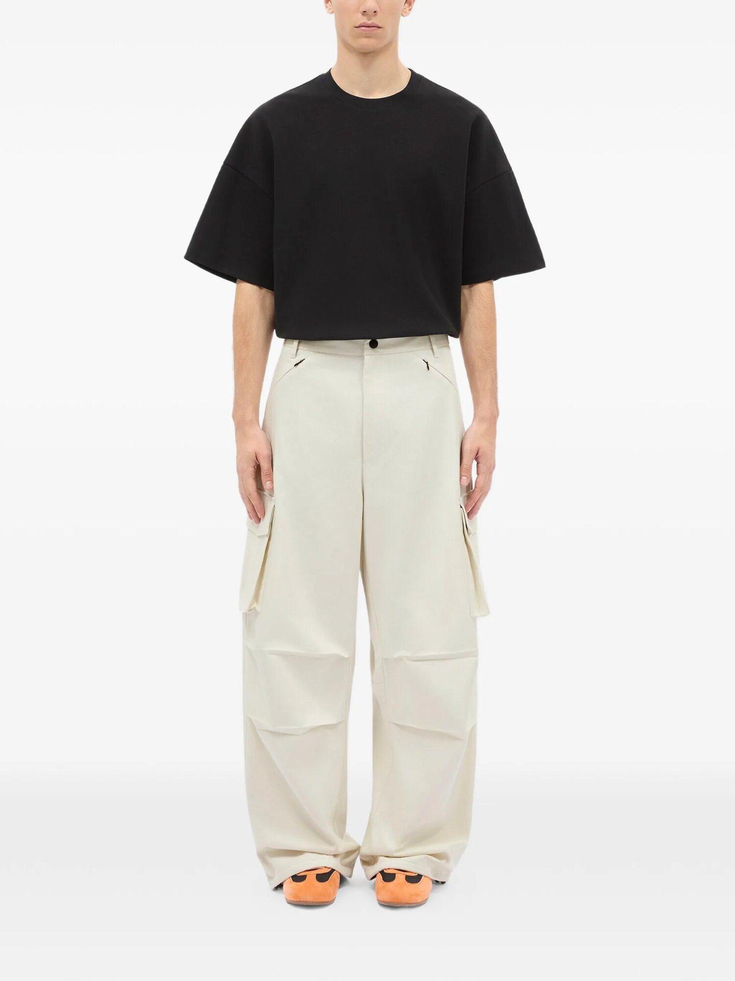 Брюки карго MSGM, размер 42, бежевый/белый — фото 1