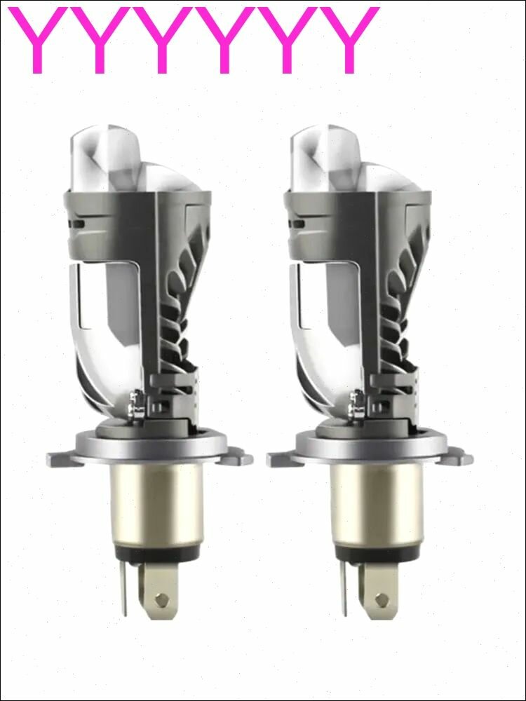 Фара автомобильная, Светодиодная, 2 шт, арт. Автомобильная лампа с объективом H4 мини объектив двойной светодиод в ближний свет, дальний свет / 12-24V 6000K 2 шт.