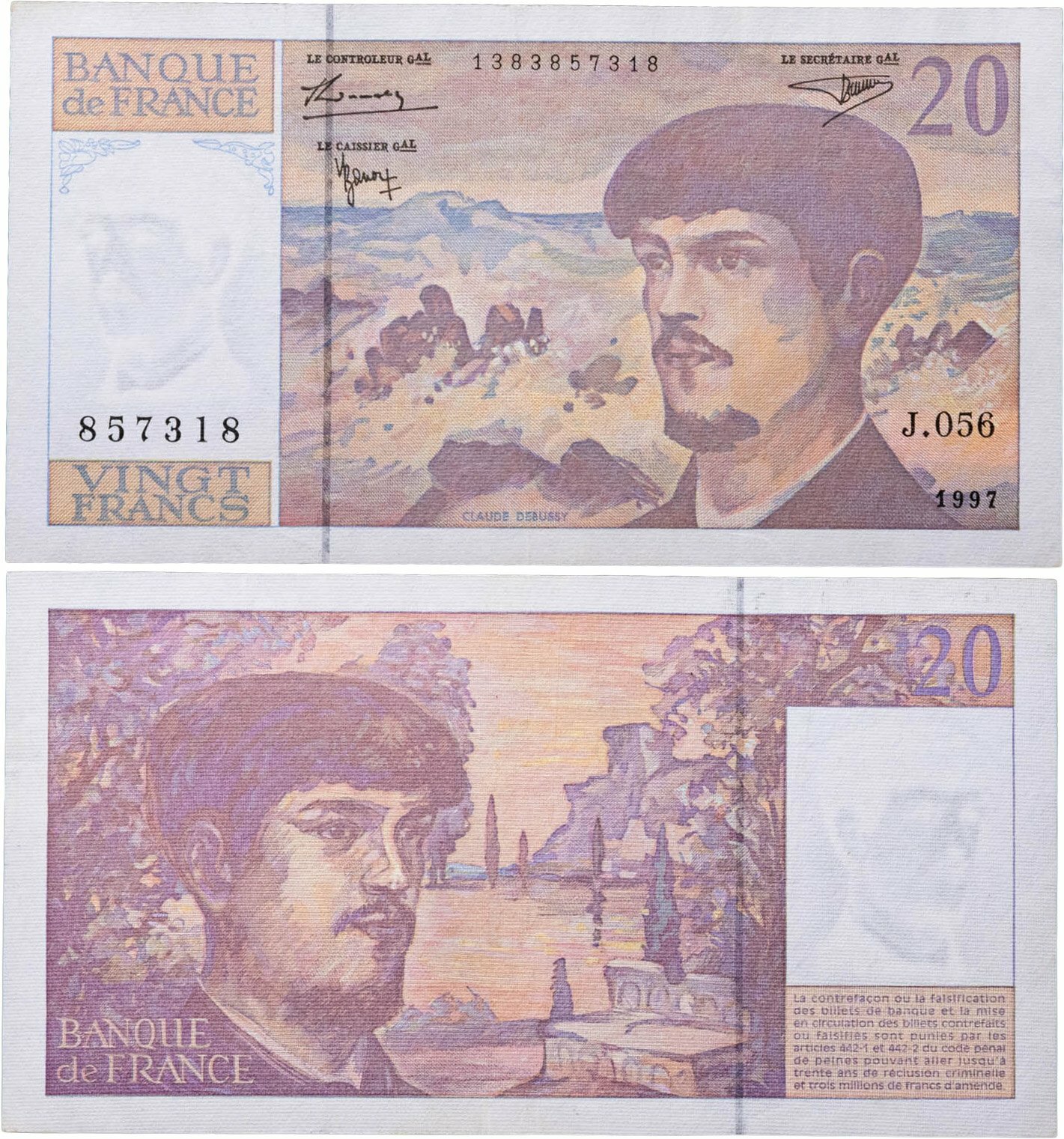 Франция 20 франков 1997