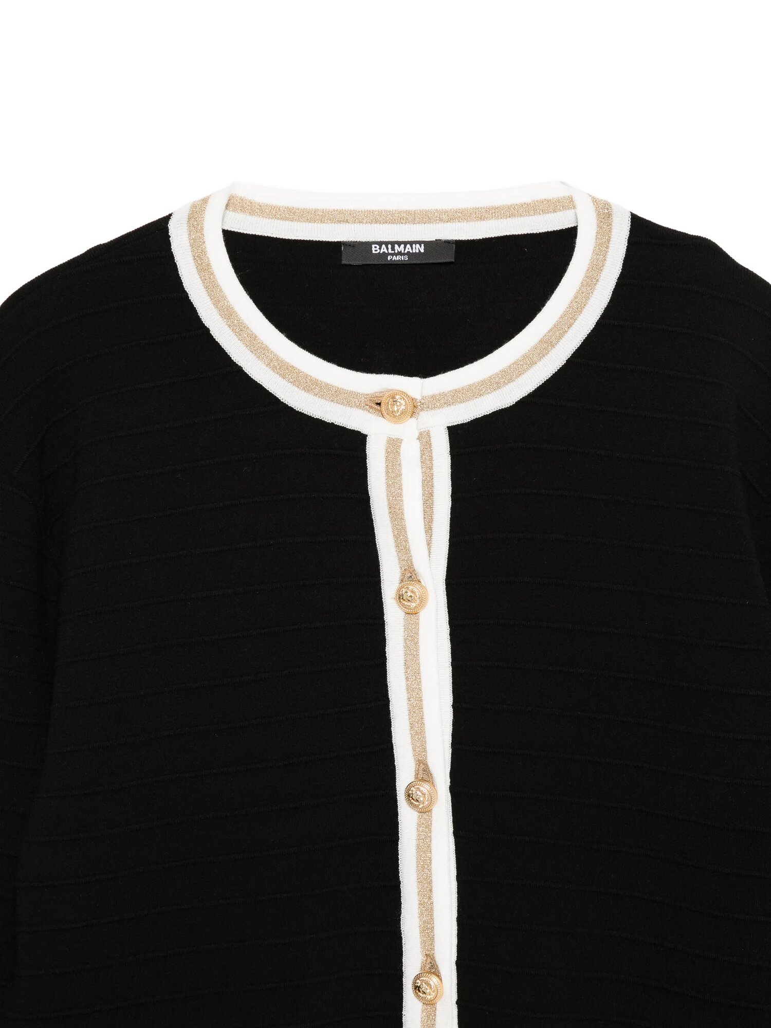 Куртка BALMAIN Trim-detail button-up jacket, размер 14 лет, черный — фото 1