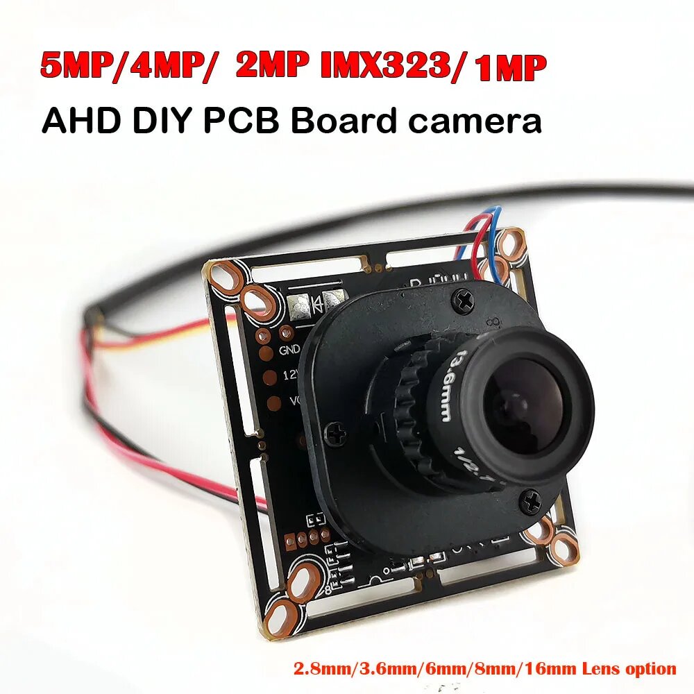 AHD камера модуль IMX323 5МП 5MP With Cable, ПАЛ, 8 мм