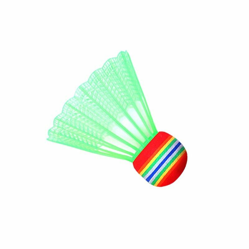 Детский бадминтон с большой головкой из цветного пластика, экологически чистый материал, радужный мяч для бадминтона, детская ракетка для использования в помещении.