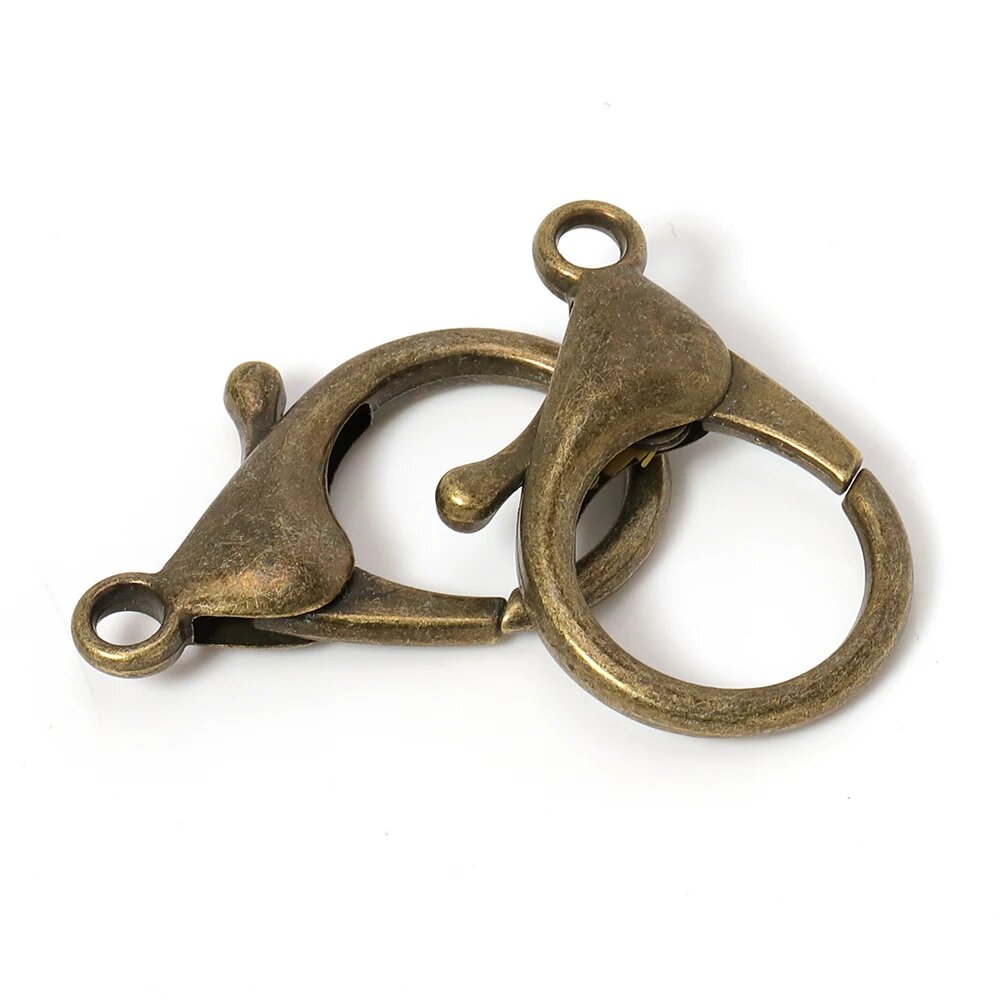 Металлические карабины для ключей, Antique bronze, 10 шт.