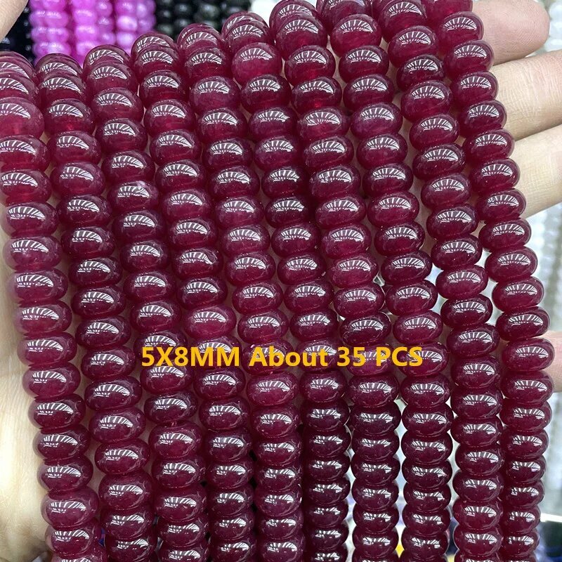 Натуральный камень, халцедон, рубин, красный, изумруд, халцедон, овальные граненые квадратные бусины-разделители для изготовления ювелирных изделий, браслет, ожерелье