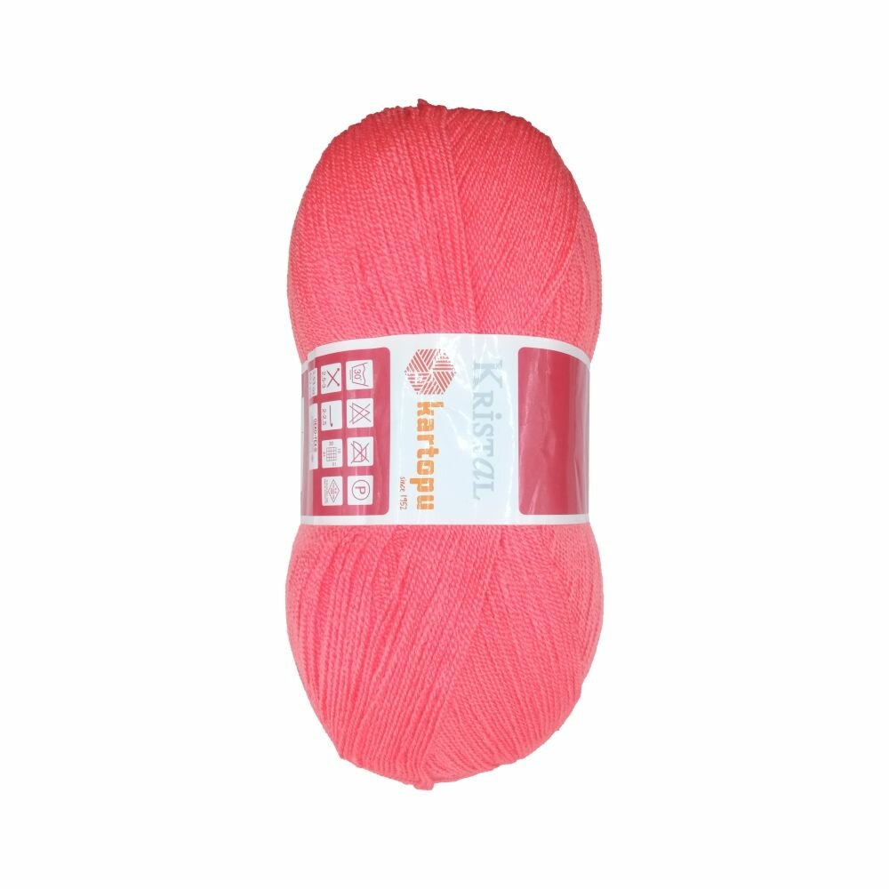 Пряжа для вязания Kartopu Kristal 1212 коралловый 100 гр/450 м 100% акрил