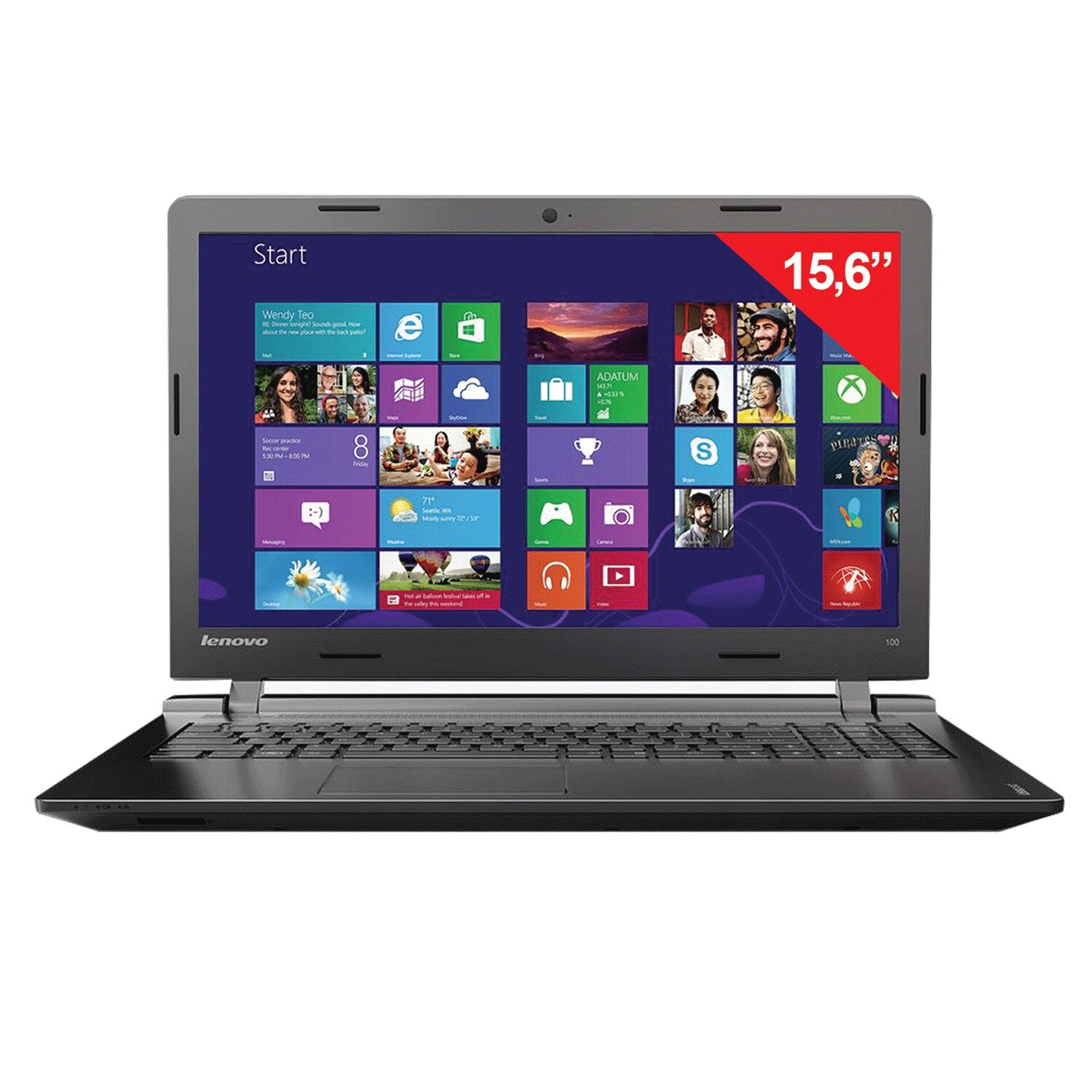Ноутбук 15.6" Lenovo IdeaPad 100-15IBY (80MJ00MJRK) Intel Celeron N2840 2.16GHz/RAM 4Gb/SSD 120Gb/Intel HD Graphics