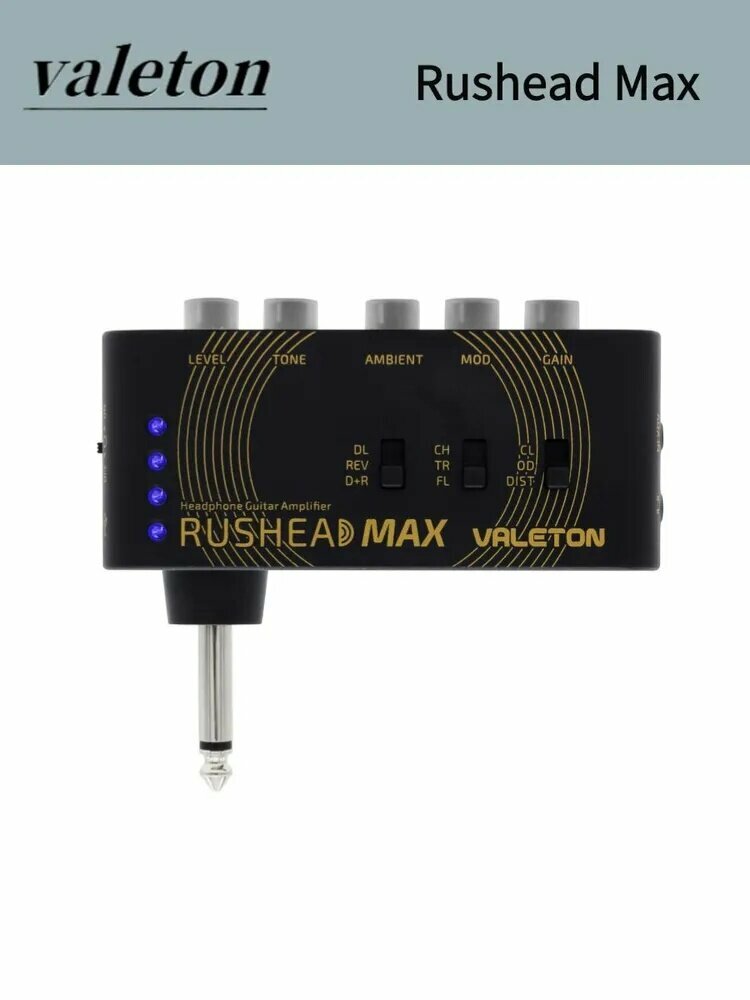Valeton Rushead Max Портативный усилитель для наушников с зарядкой через USB гитарный усилитель мультиэффекты