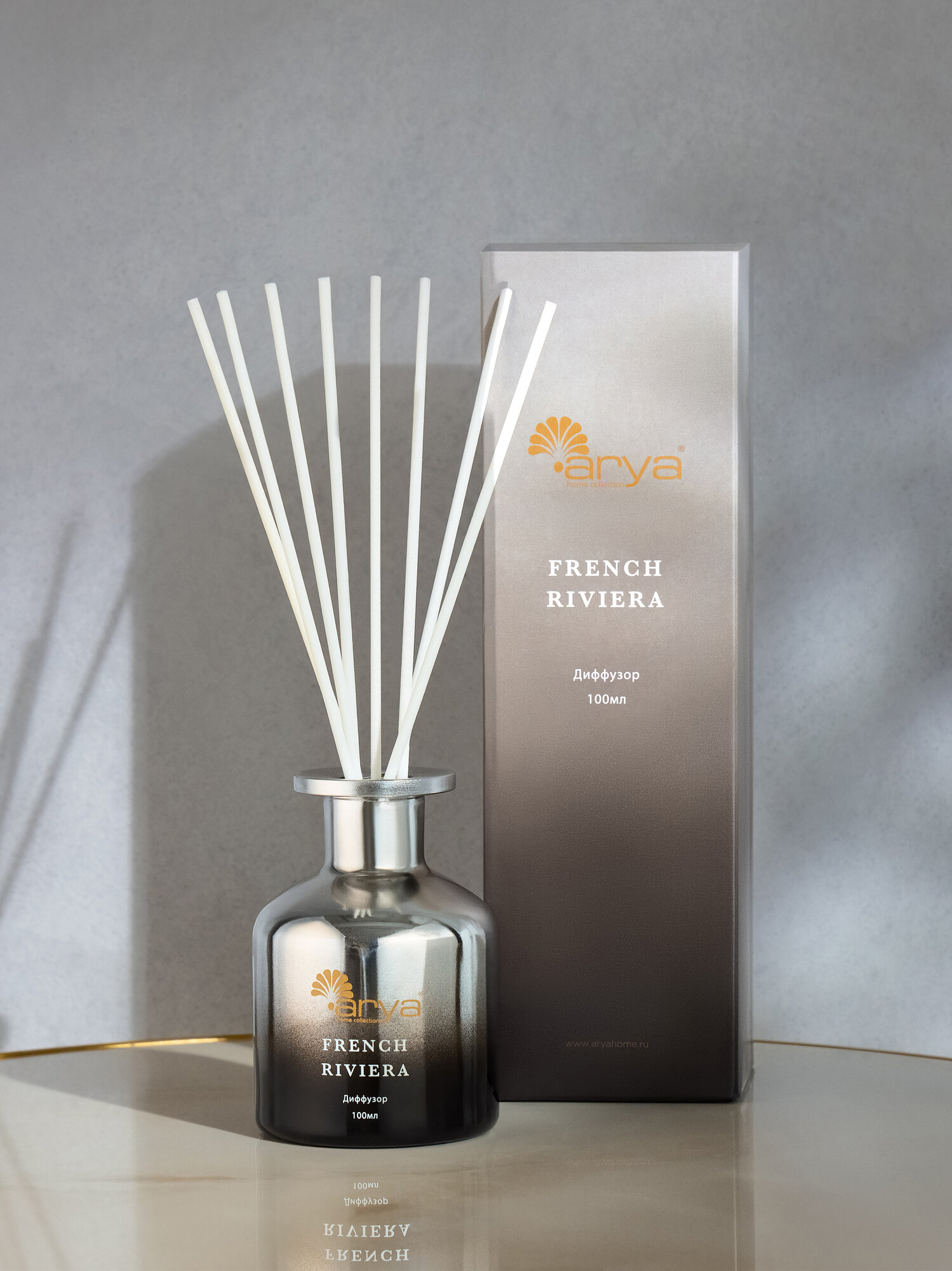 Диффузор ароматический с палочками для дома от бренда Arya home French Riviera 100 мл