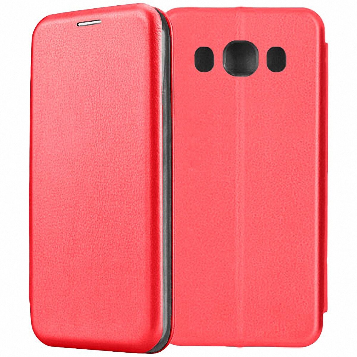 Чехол-книжка для Samsung Galaxy J5 (2016) J510 красный / подставка, отделение для карт