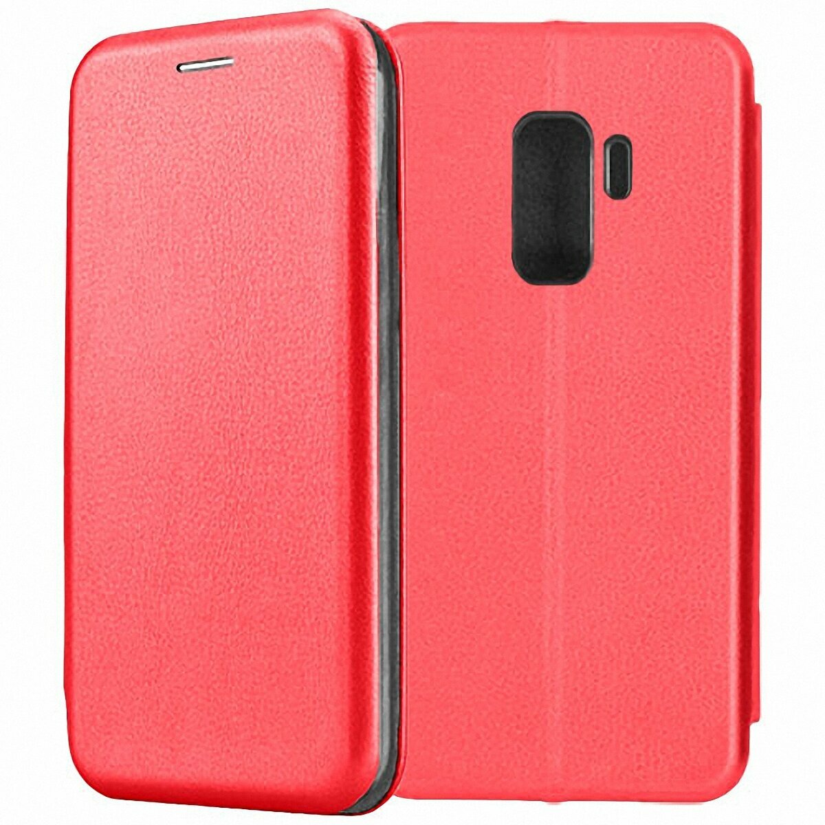 Чехол-книжка для Samsung Galaxy S9+ G965 красный / подставка, отделение для карт