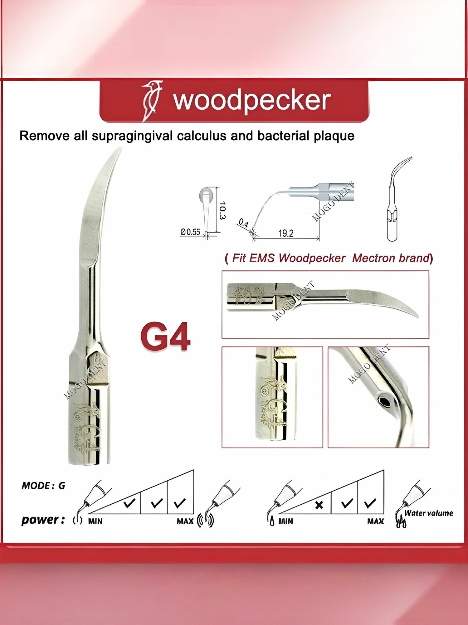 Насадка Woodpecker G4 для скайлера, для снятия зубных отложений (подходит к Woodpecker, EMS)